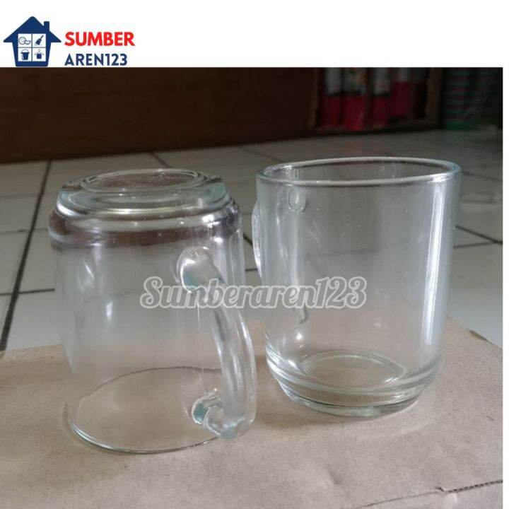 Gelas Kopi Beling Polos 6 Pcs/Gelas Teh/Gelas Kaca/Gelas Gagang/Gelas ...