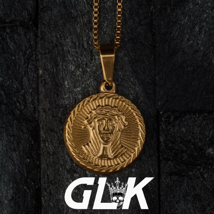 Gold Link King Of Kings Necklace | Stainless Steel chain and pendant ...