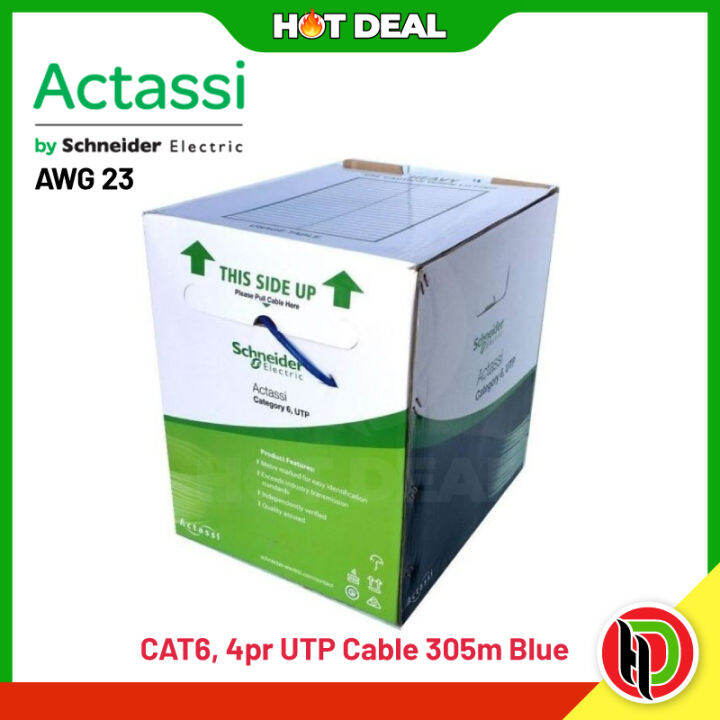 Hotdeal Schneider Actassi Cat6 AWG23 UTP Cable 305m - Blue Network Cable Cat6 Cable Ethernet ...