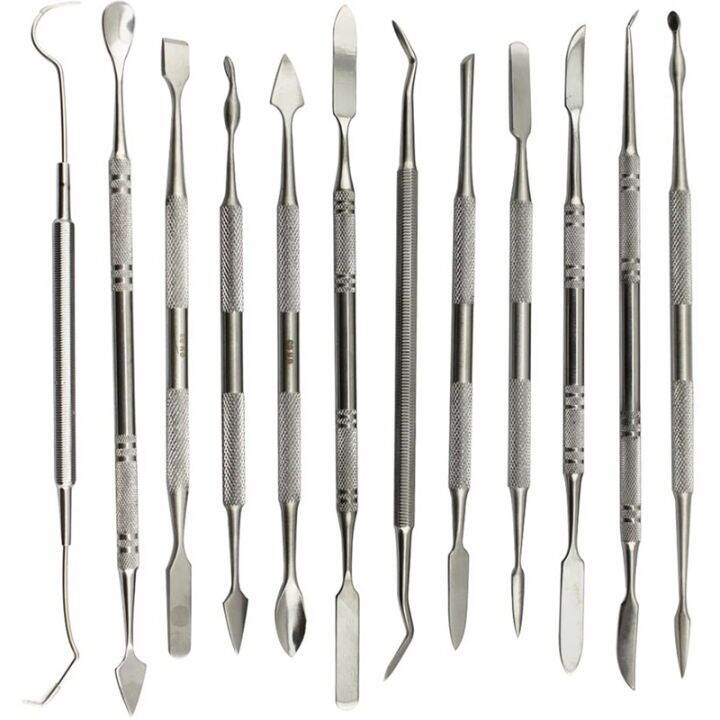 12 Pcs Wax Carvers Set Double Ended Dental Wax Modeling Sculpting Tools ...