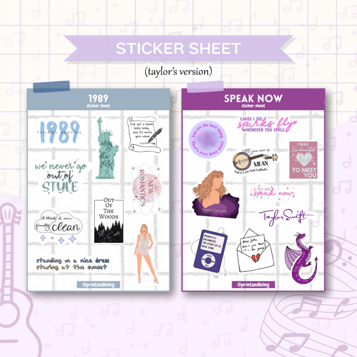 Taylor's Version Albums - Speak Now | 1989 | Taylor Swift Sticker ...