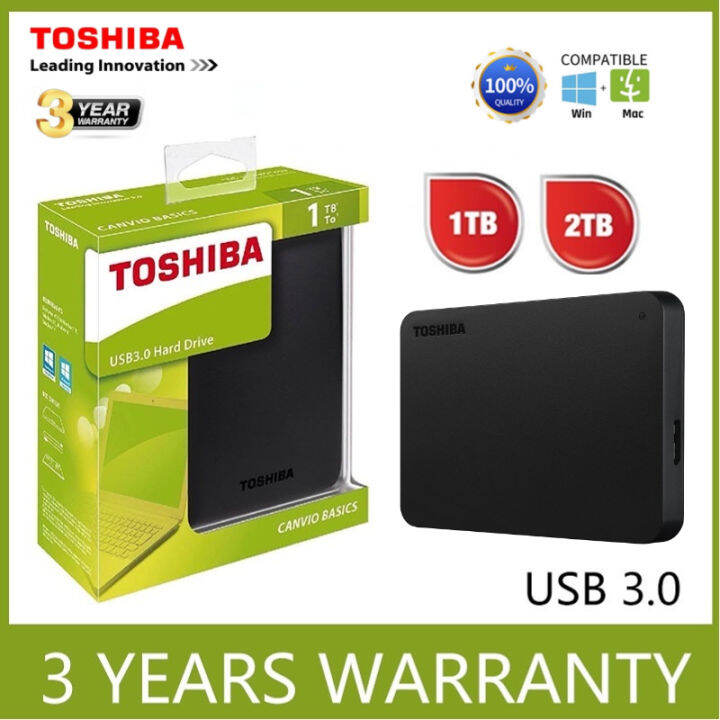 【Local Shipment】Toshiba 2TB/1TB External Hard Drives USB 3.0 External Hard Disk PORTABLE Hard ...