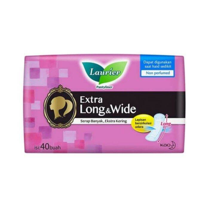 LAURIER Pantyliner Extra Long Wide 40s Non Perfumed | Lazada Indonesia