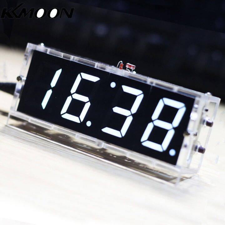 Kkmoon Compact 4 Digit Diy Digital Led Clock Kit Light Control Temperature Date Time Display