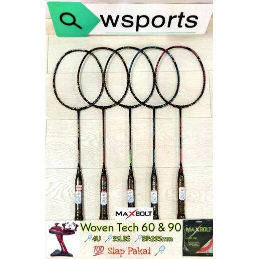 Badminton Racket Maxbolt Woven Tech 60 90 35LBS Original | Lazada PH