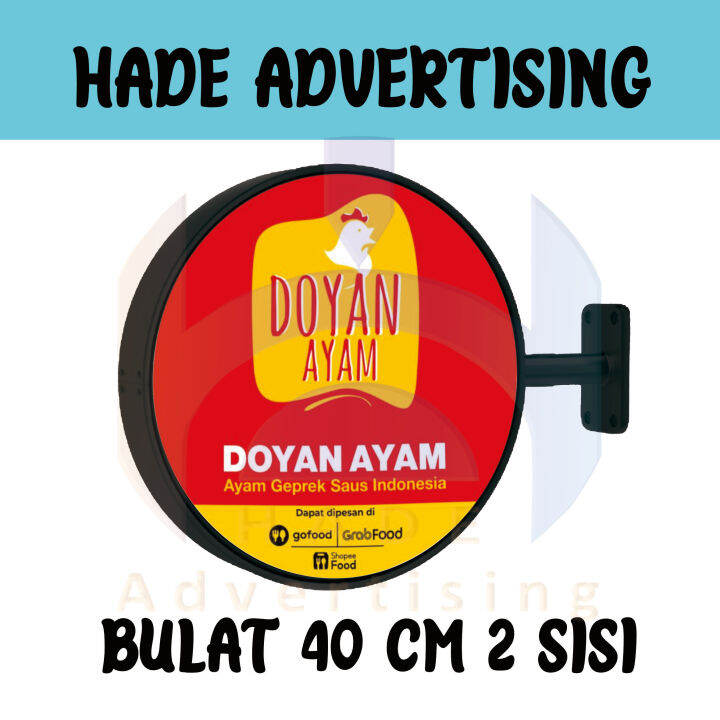 Neon Box Bulat Custom Dua Sisi Size 40 Cm | Lazada Indonesia