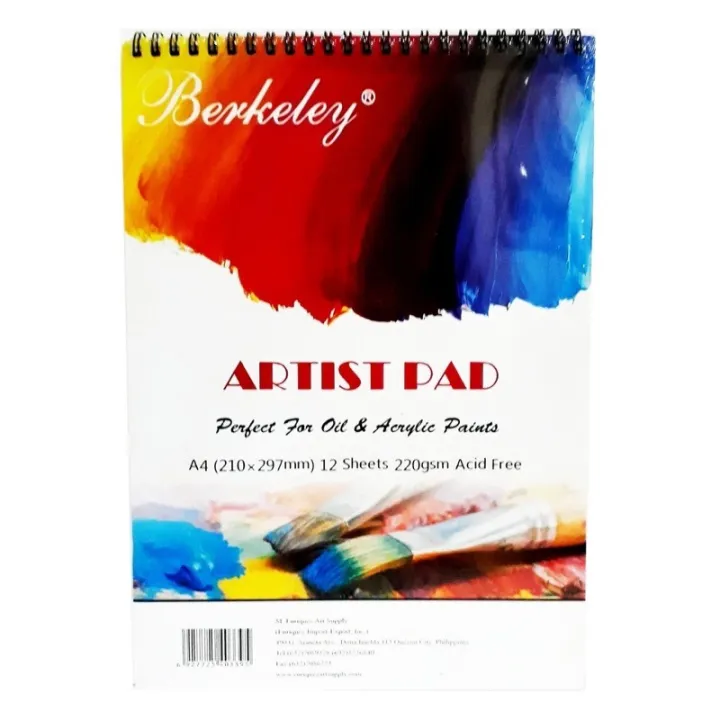 Berkeley A4 220gsm Artist Pad / Oil Paiting Pad / Acrylic Pad | Lazada PH