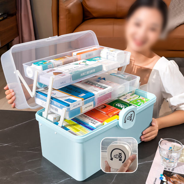 Tackle Box Family First Aid Kit Box Plastic Medicine Storage Organizer ...
