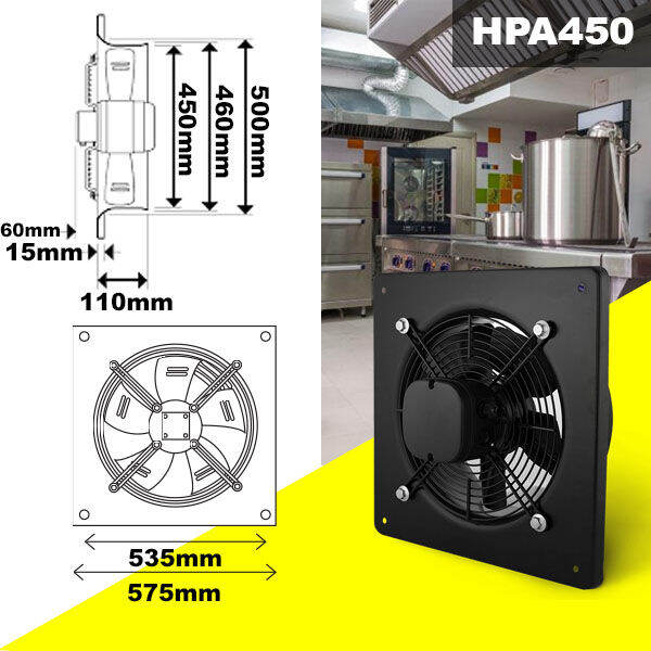 HPA SINGLE PHASE SQUARE PLATE AXIAL FAN / PLATE MOUNTED SERIES EXHAUST ...