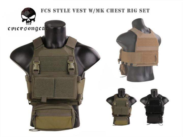 Emersongear Combat FCS Style VEST With MK Chest Rig SET Tactical Vest EM7407 | Lazada.co.th
