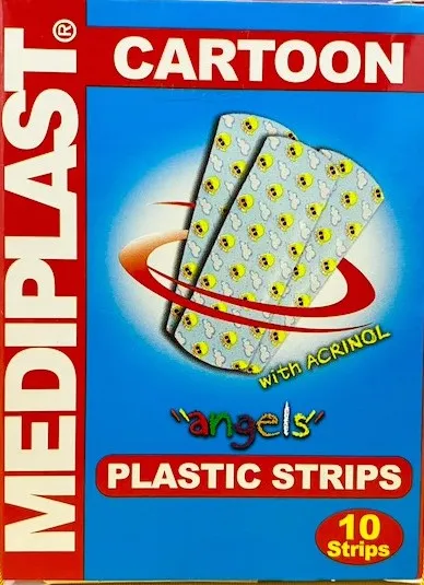 Mediplast Plastic Strips with Acrinol (Cartoon Design - Angels) 10pcs 1 ...