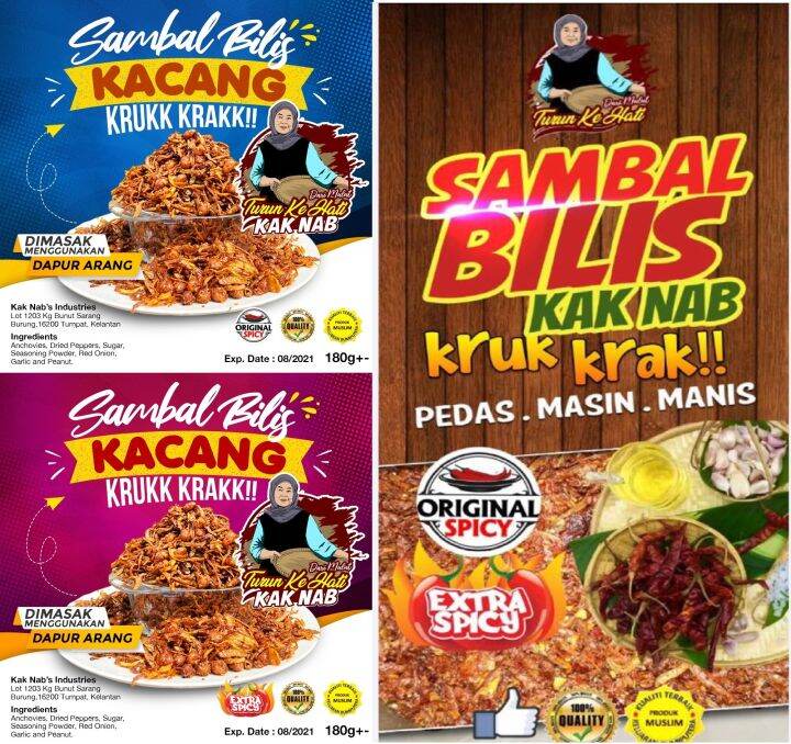 🔥🔥🔥Kak Nab Sambal Bilis Krukk Krakk Original Extra Spicy Kacang Petai ...