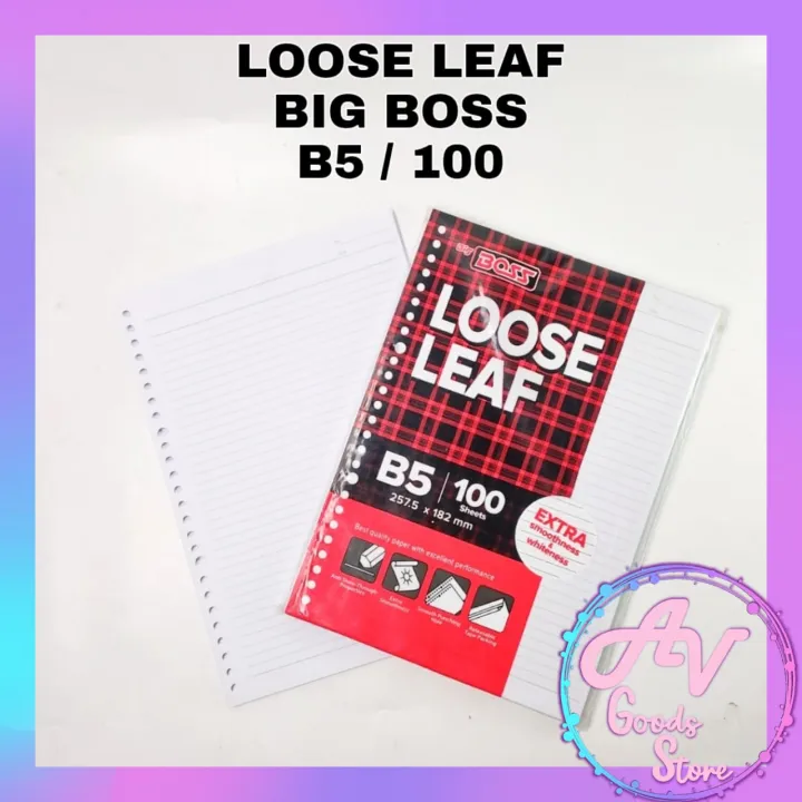 Loose Leaf B5 isi 100 lembar / Kertas Binder / Isi Binder Garis / Loose Leaf Big Boss | Lazada ...
