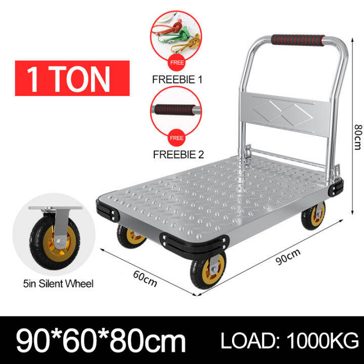 Trolley Cart Hand Truck Heavy Duty Foldable Stainless Steel ...