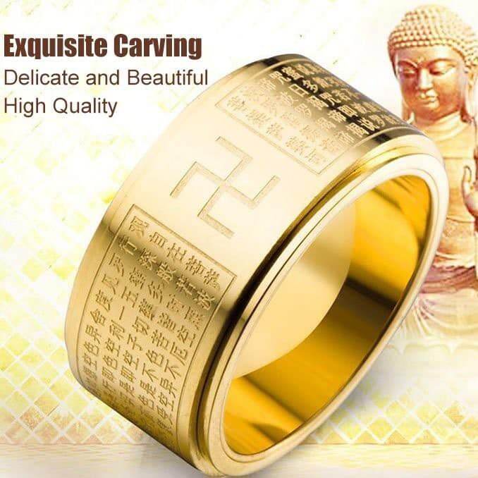 Buddhist Texts Ring Rotating Great compassion mantra heart sutra ring ...
