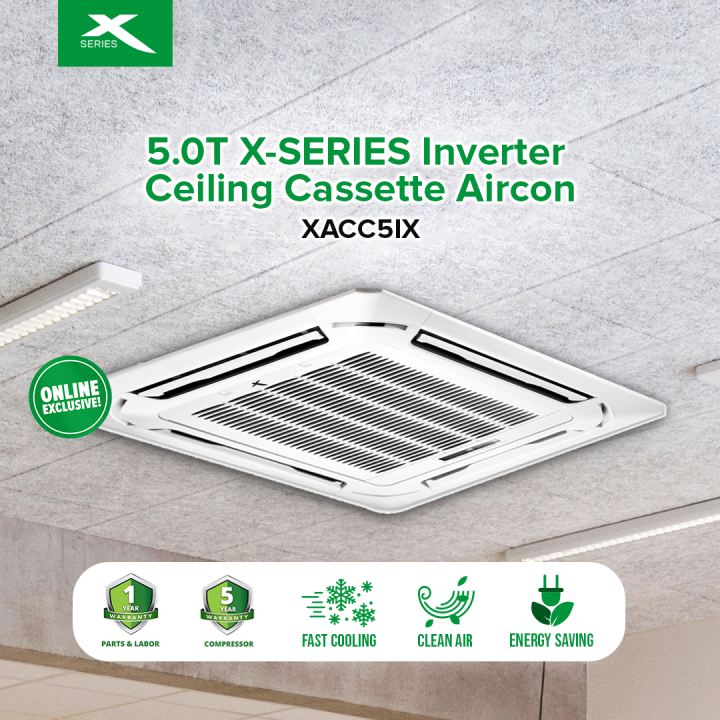 X-SERIES 5.0T Ceiling Cassette Aircon with Independent Vane Control ...