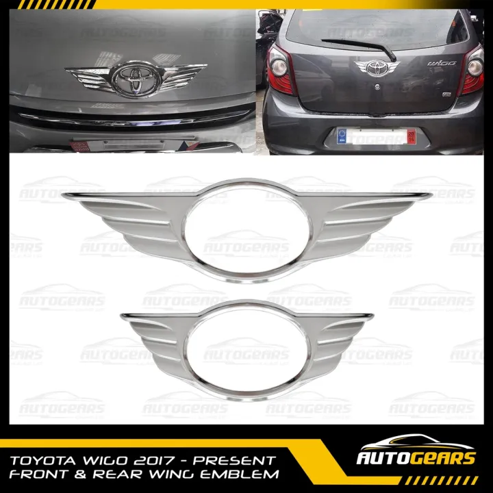 Toyota Wigo (2013 - 2022) Front & Rear Logo Cover Chrome | Lazada PH