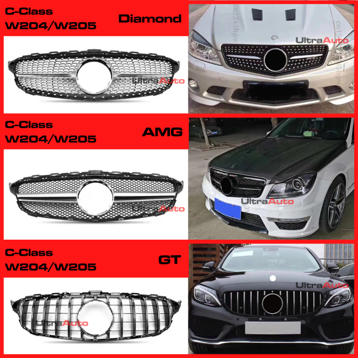Mercedes C-Class W204 W205 Pre-facelift Facelift Front Grille Grilles ...