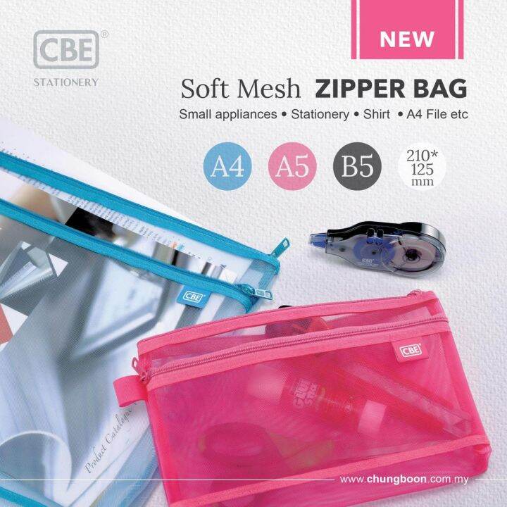 CBE Soft Mesh Zipper Bag A4/A5/B5/B6 | Lazada CBE Soft Mesh Zipper Bag A4/A5/B5/B6 | Lazada