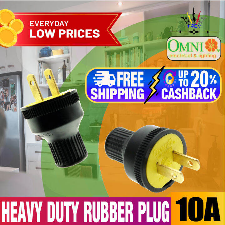 TREV Omni Heavy Duty Rubber plug 10A 250V WHR-002 | Lazada PH