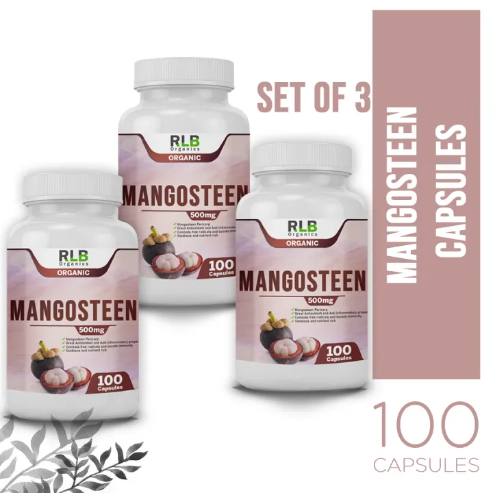 Set of 3 - Pure Organic Natural Mangosteen Capsules (100 Capsules ...