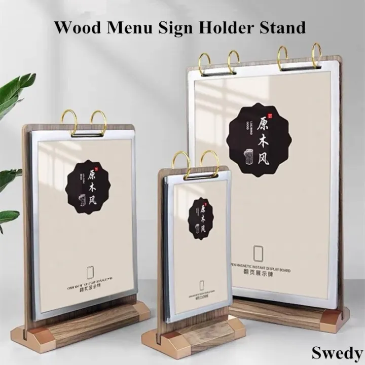 A4 Page Turning Acrylic Sign Menu Holder Display Stand Desktop Qr Code ...