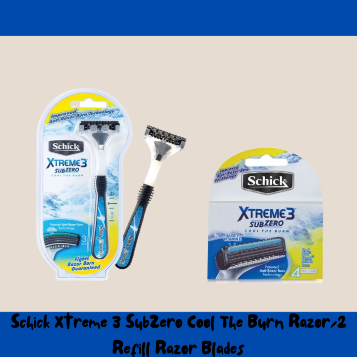 Schick Xtreme 3 SubZero Cool The Burn Razor/2 Refill Razor Blades | Lazada