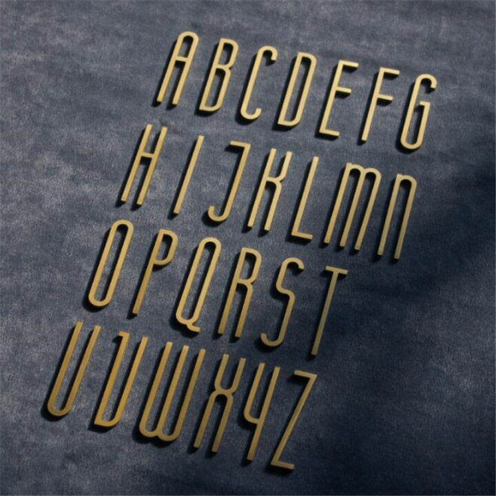 Wall Decorative Solid Brass Letters Self-adhesive Brass Letter English ...