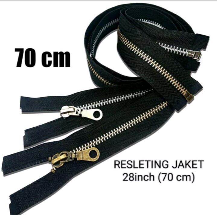 Resleting Jaket 70 cm / Rits Risleting besi metal atg / silver SATUAN | Lazada Indonesia