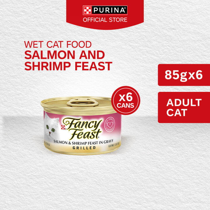 FANCY FEAST Grilled Salmon & Shrimp Adult Wet Cat Food - 85g x6 | Lazada PH