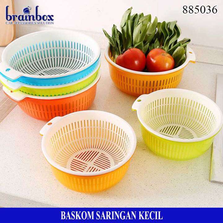 Baskom Saringan Plastik Bening Cuci Buah Sayur Wadah Sayur Buah ...