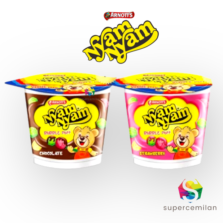 Nyam Nyam Bubble Puff Rice Crispy Cokelat Strawberry 18 Gram Lazada
