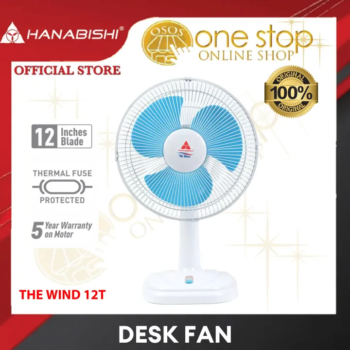 Hanabishi Original 12inches Desk Fan | Electric Fan THE WIND 12T •OSOS ...