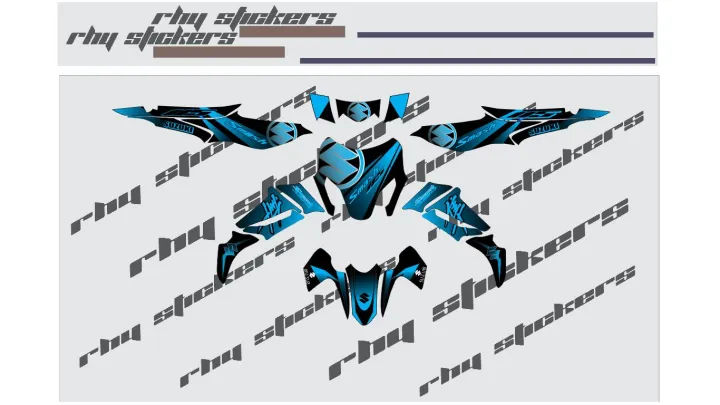Decals Stickers for Suzuki Smash 115, 011 light blue | Lazada PH