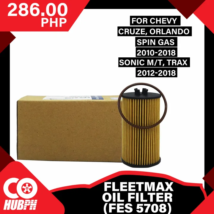 FLEETMAX OIL FILTER FOR CHEVY CRUZE, ORLANDO, SPIN GAS 2010-2018 SONIC ...