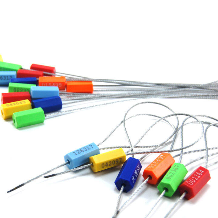 10pcs Pull Tight Wire Seals Locks with Numbered Tag Customied Tamper ...