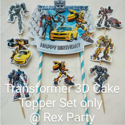Transformer Cake Topper/Topper Kue/Birthday Topper/3D Topper Bumblebee ...