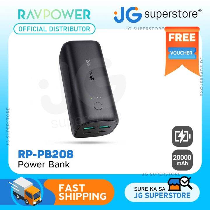 RAVPower 20000mAh Powerbank Dual Power Delivery PD & Quick Charging 50W ...