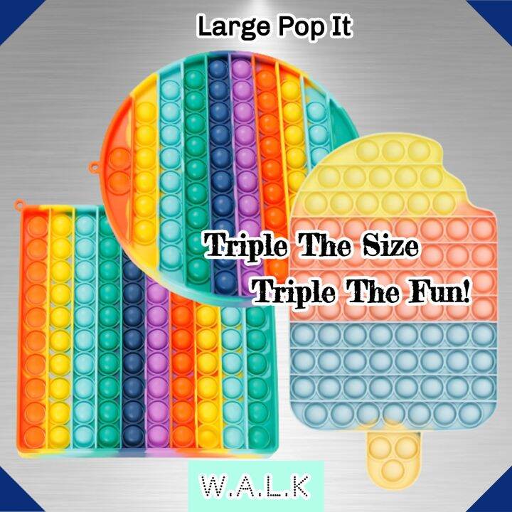 GIANT Pop it Fidget Toy Triple the Size Triple the Fun! Large Size Pop ...