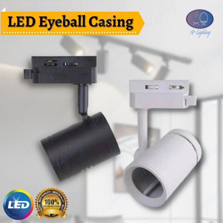 LED TRACK CASING EYEBALL CASING BLACK WHITE GU10 BULB CEILING RAIL ...