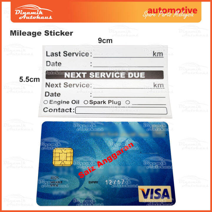 Mileage Sticker (Stiker) For Engine Oil / Spark Plug / Engine Air ...