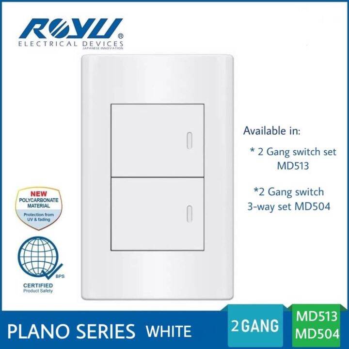 Royu 2 Gang 3 Way Switch | Wide Series Wiring Devices | Lazada PH