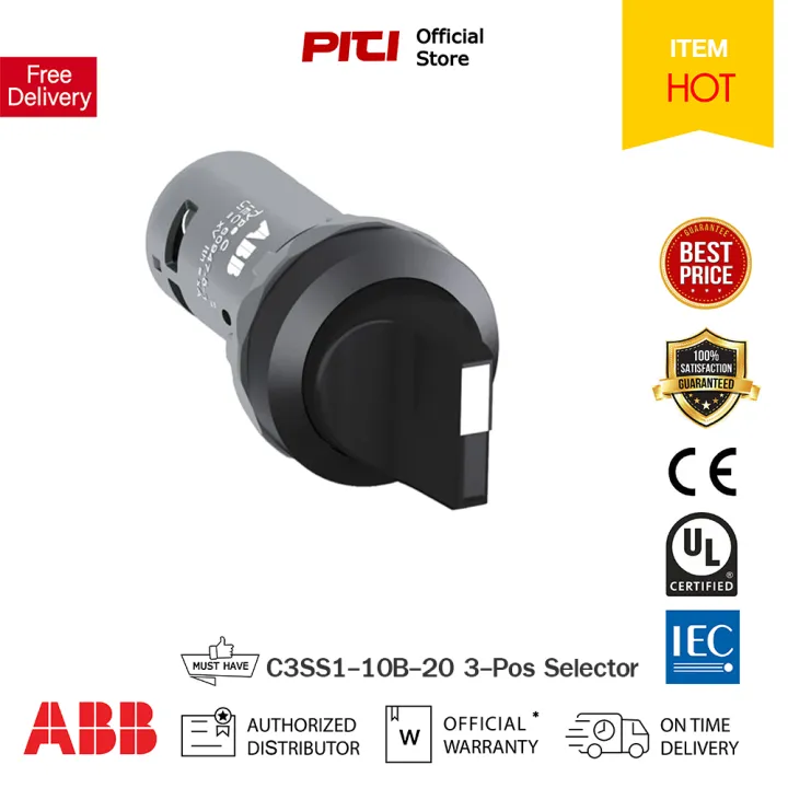 ABB C3SS1-10B-20 3-Pos Selector Pilot Devices Compact ABB ต้องที่ PITIGROUP | Lazada.co.th