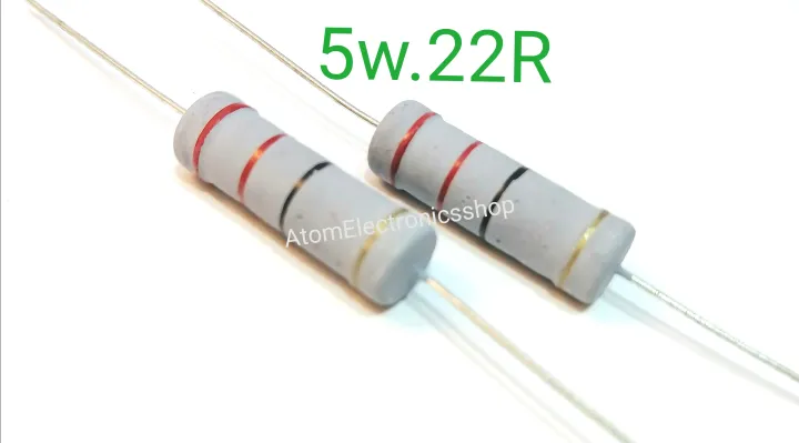 1ชุด 2 ตัว 5W 22R ตัวต้านท้าน คาร์บอน Metal film resistor อุปกรณ์งานอิ ...