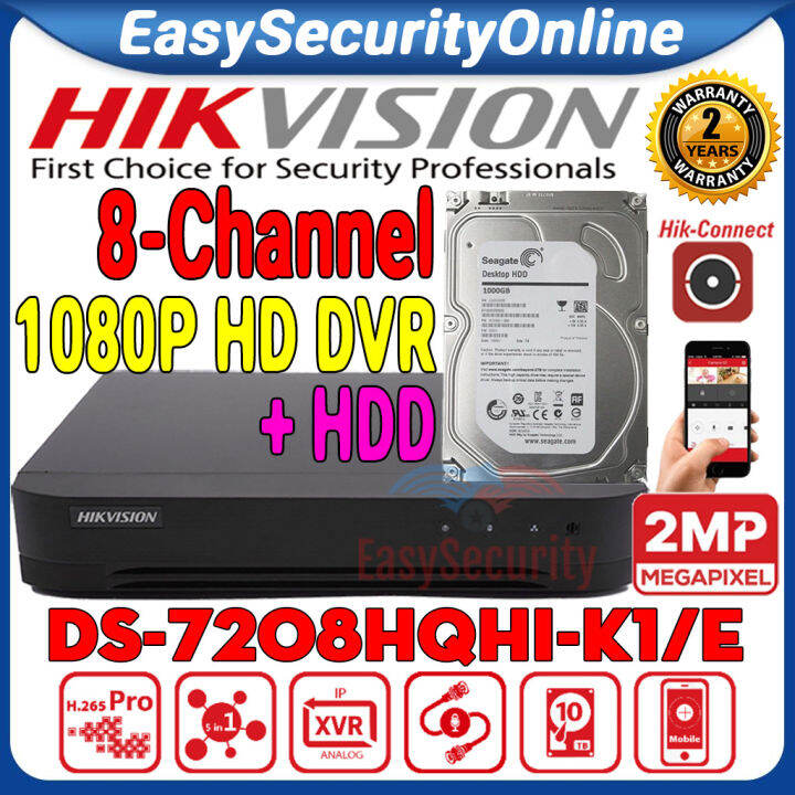 HIKVISION 8-CHANNEL 2.0MP CCTV DVR+HDD 1080P DS-7208HQHI-K1/E 8CH ...