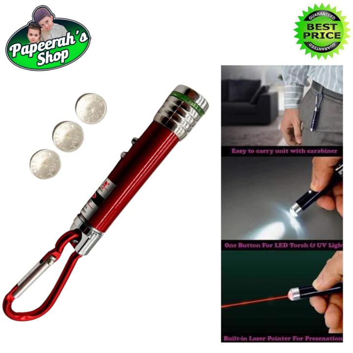 Papeerah's 3 in 1 Laser Pointer LED Light Carabiner Pocket-sized Laser ...