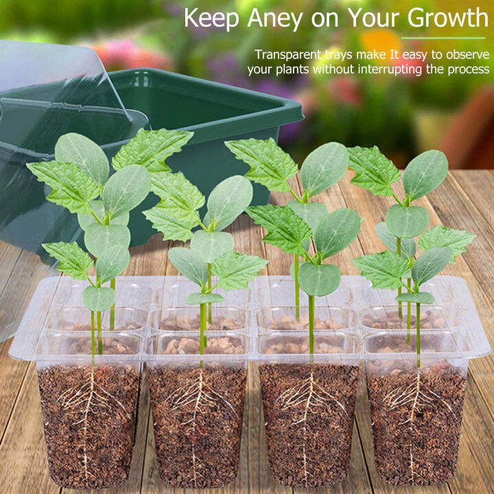 Seedling Starter Kit Abs 10pcs 12 Holes Seed Starter Tray Kit with ...