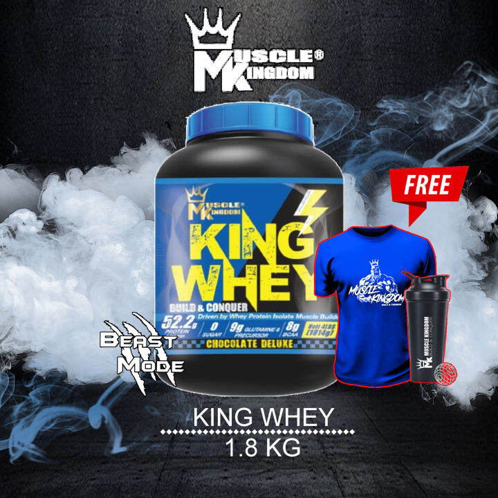 Muscle Kingdom King Whey Protein isolate whey 2 lbs/900 g , 4 lbs/1.8 ...
