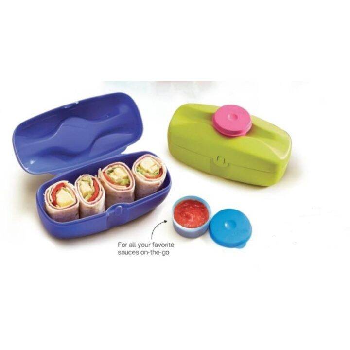 Tupperware Snack Buddy Lunch Box with Sauce Box ( Smidget ) | Lazada