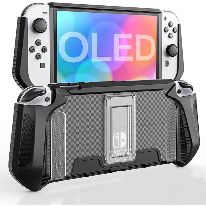 เคส Nintendo Switch OLED พร้อมขาตั้งแบบถาวรเคสป้องกัน TPU เข้ากันได้กับ NS Switch OLED Model ...